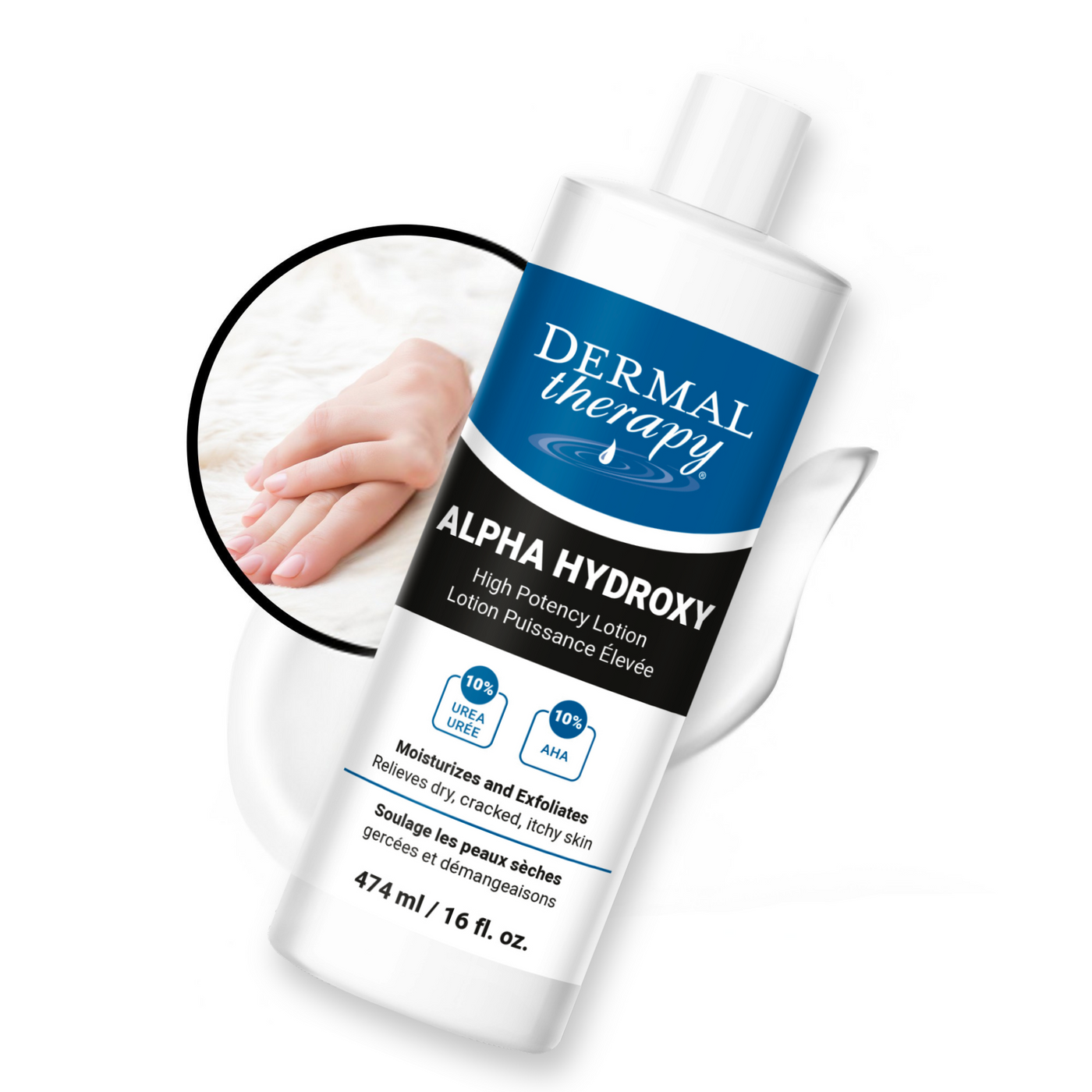 Alpha Hydroxy Lotion | 10% Urea/10% Lactic Acid | Dermal Therapy-16oz