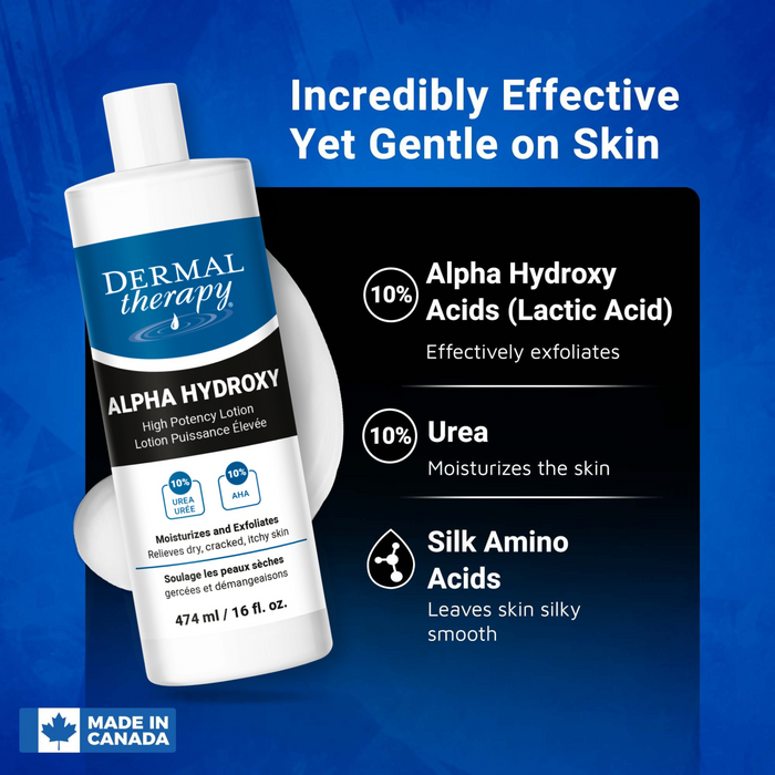 Alpha Hydroxy Lotion | 10% Urea/10% Lactic Acid | Dermal Therapy-16oz