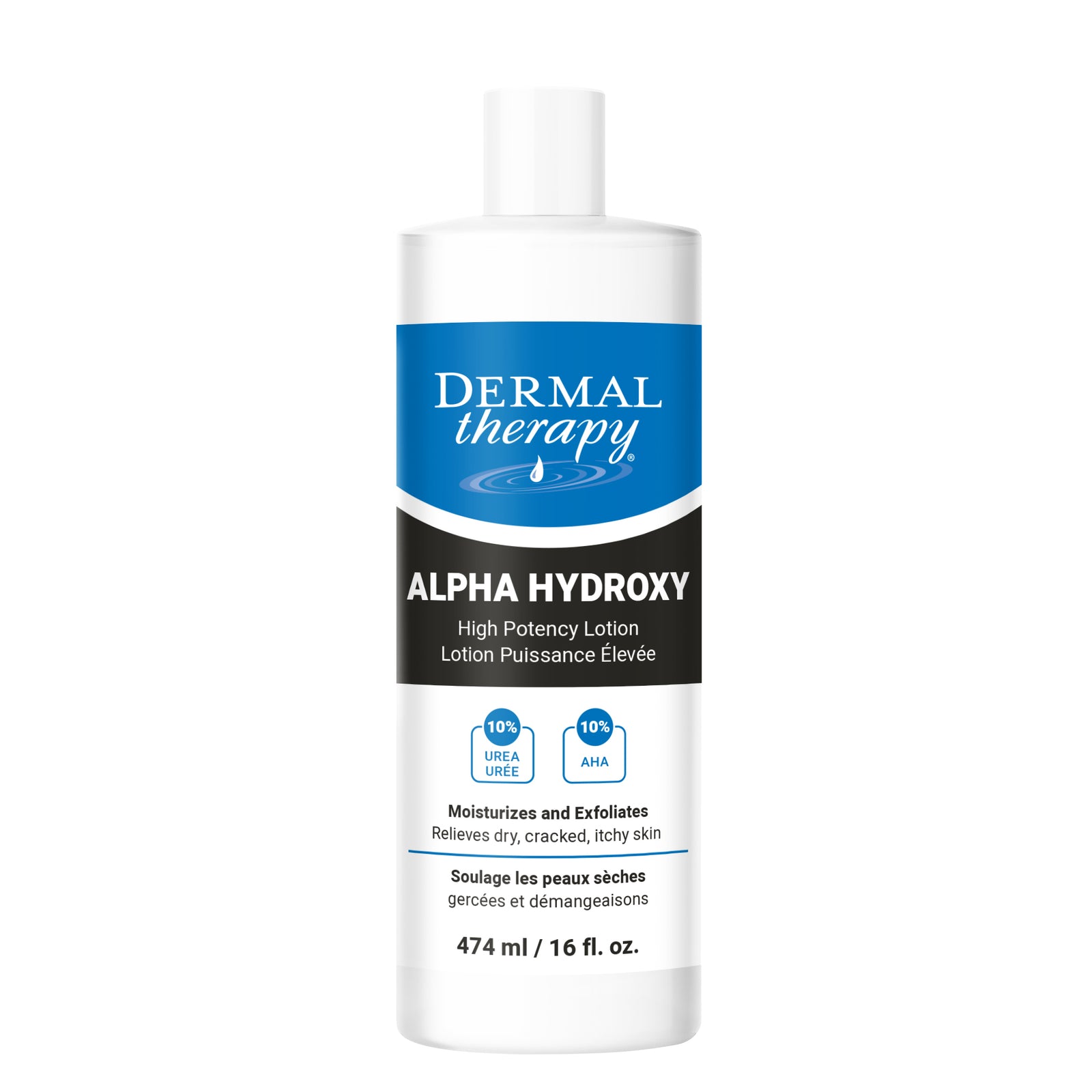 Alpha Hydroxy Lotion | 10% Urea/10% Lactic Acid | Dermal Therapy-16oz