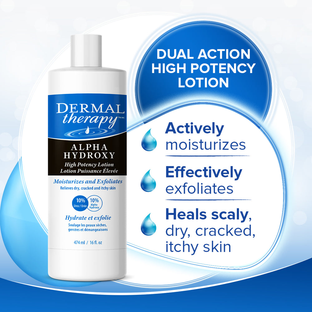Alpha Hydroxy Lotion | 10% Urea/10% Lactic Acid | Dermal Therapy-16oz